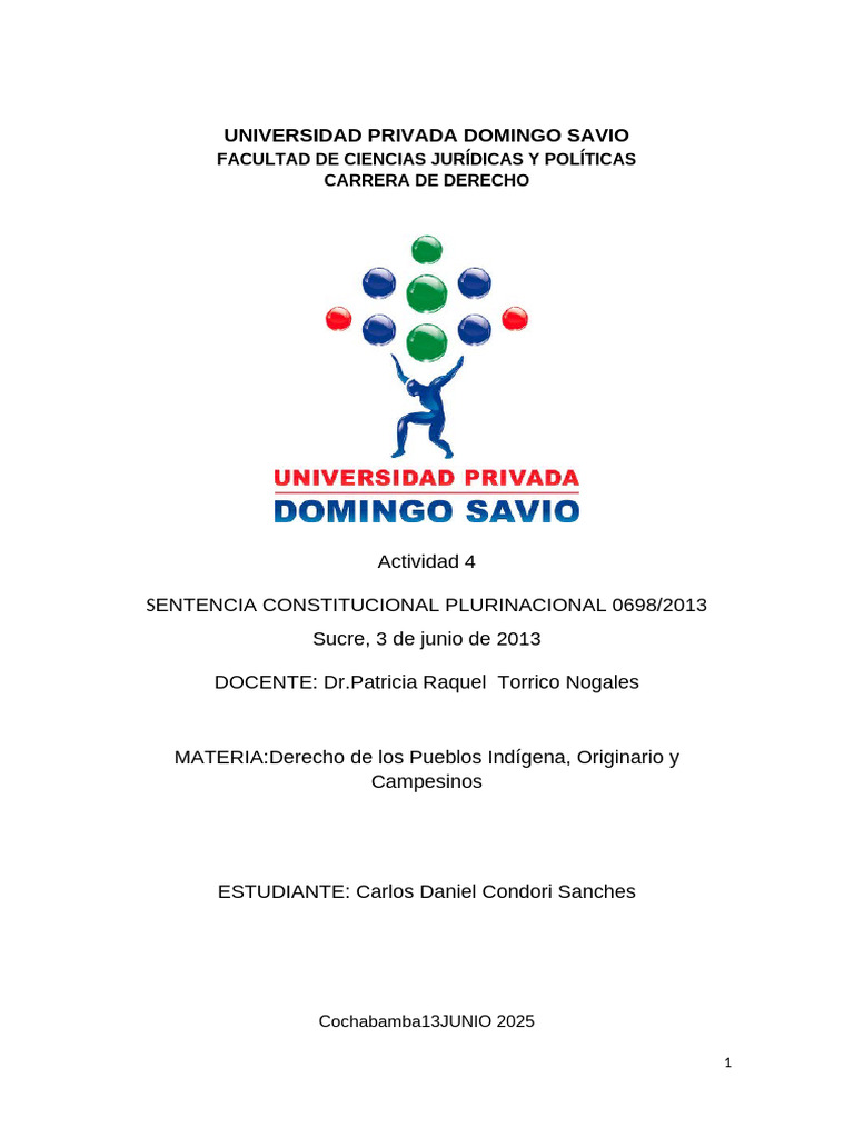 Carlos Daniel Condori Sanches | PDF | Jurisdicción | Judicaturas