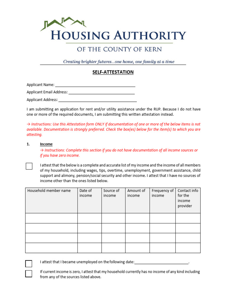 Housing Authority Attestation Form | PDF | Ley común | Politica social