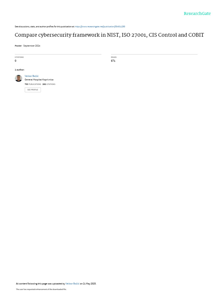 Compare Cyber Security Framework | PDF | Information Security | Computer Security