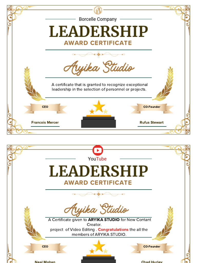 Gold Bold Elegance Leadership Award Certificate - 20250712 - 221245 ...