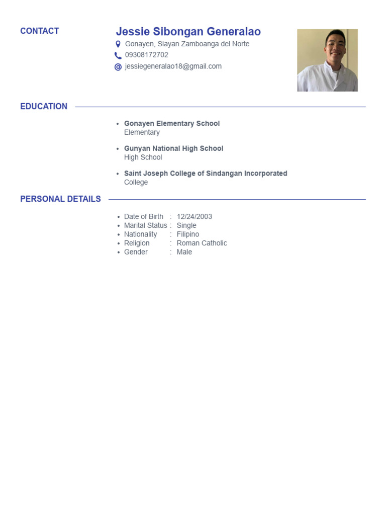 Jessie Sibongan Generalao - 051325949291640 | PDF