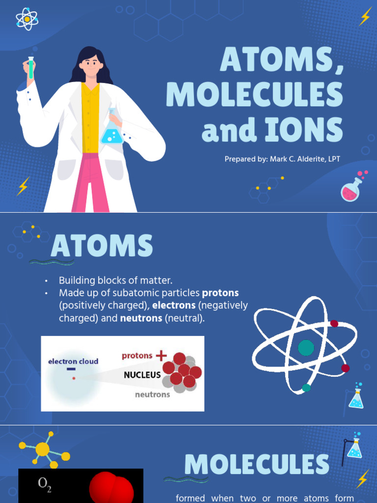 Lesson 2 - Atoms, Molecules and Ions | PDF | Atoms | Chemical Elements