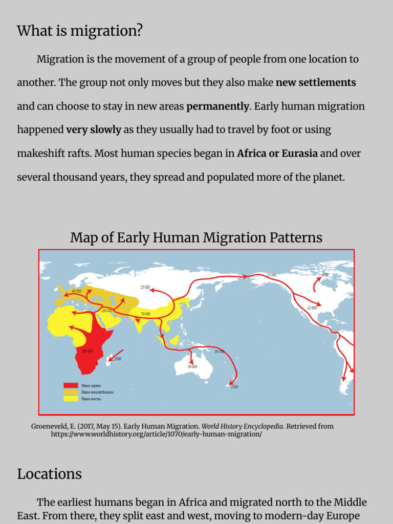 Early Human Migration Patterns | PDF | Homo | Human