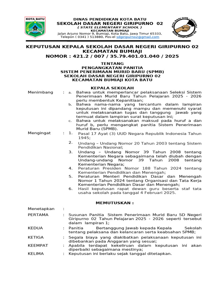 SK PPDB 2025 | PDF
