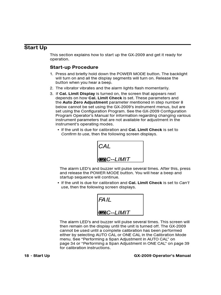 GX-2009 Calibration and Start-Up Guide | PDF | Calibration