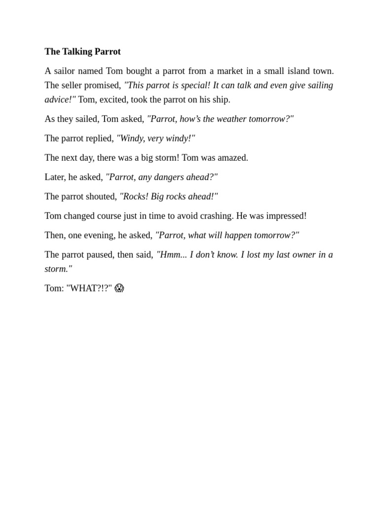 The Talking Parrot | PDF