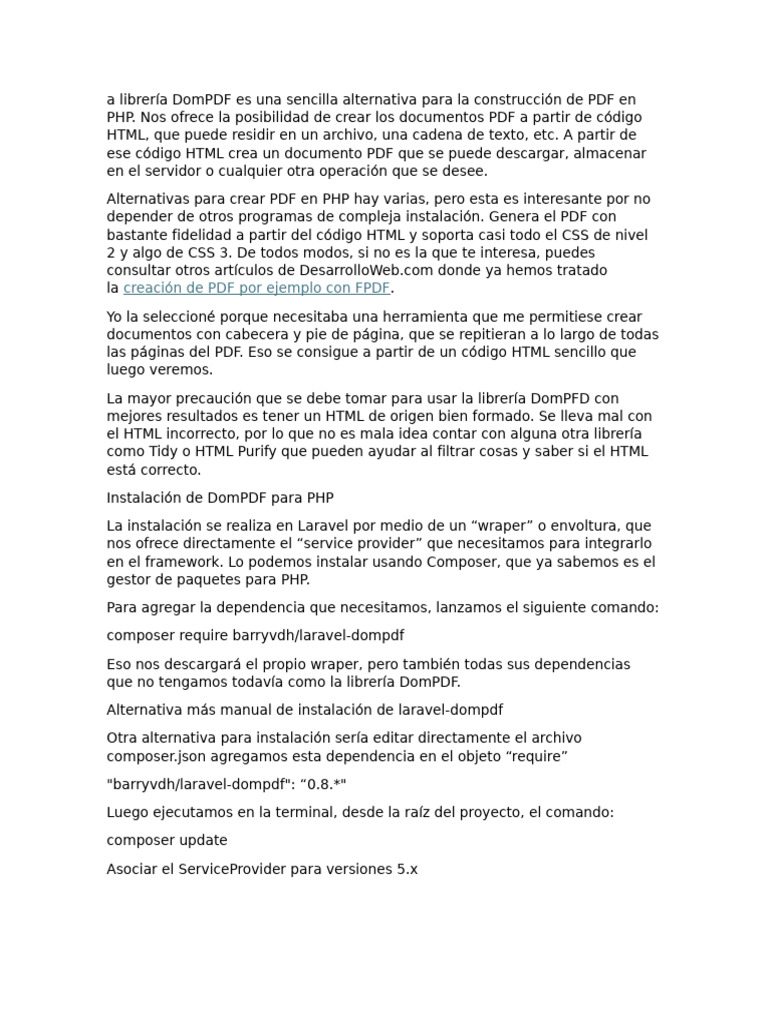 Dom PDF | PDF | HTML | Php