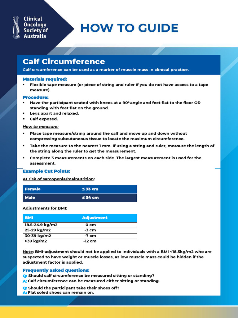 How To Guide Calf Circumference | PDF