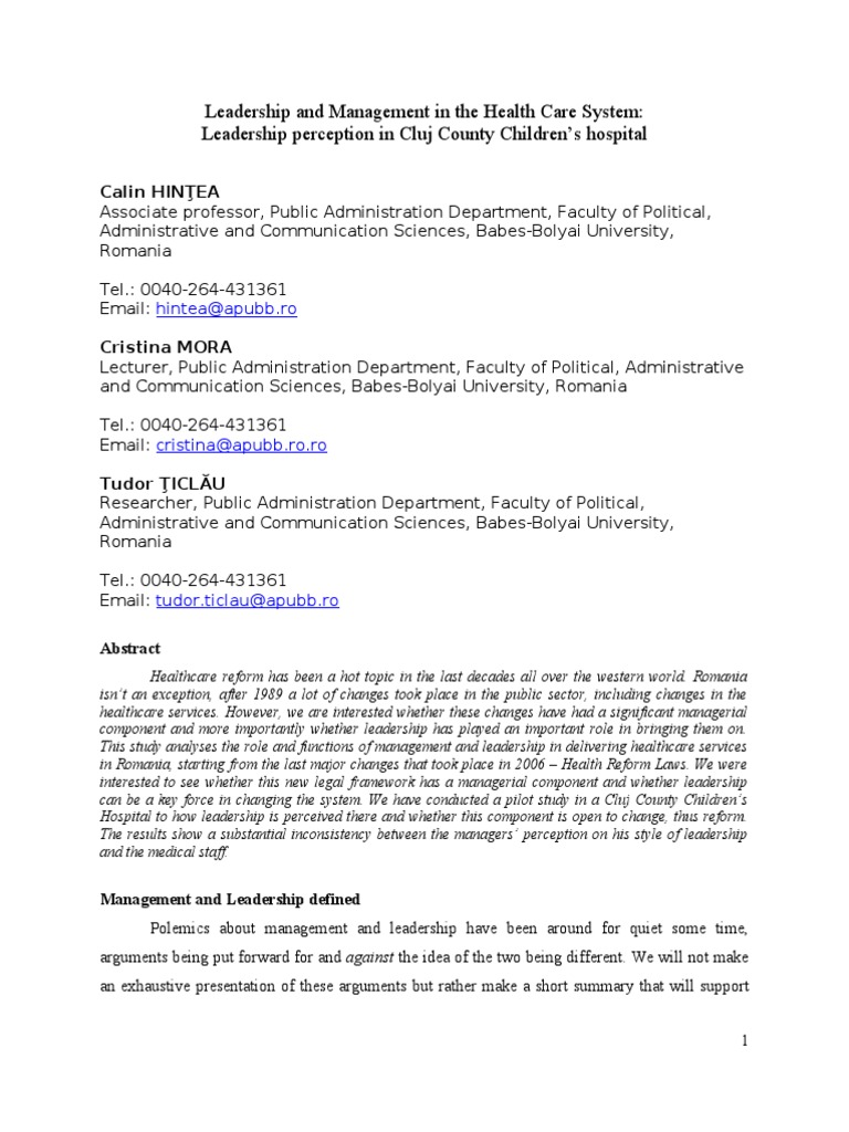 Hintea Hintea Ticlau | PDF | Organizational Culture | Leadership