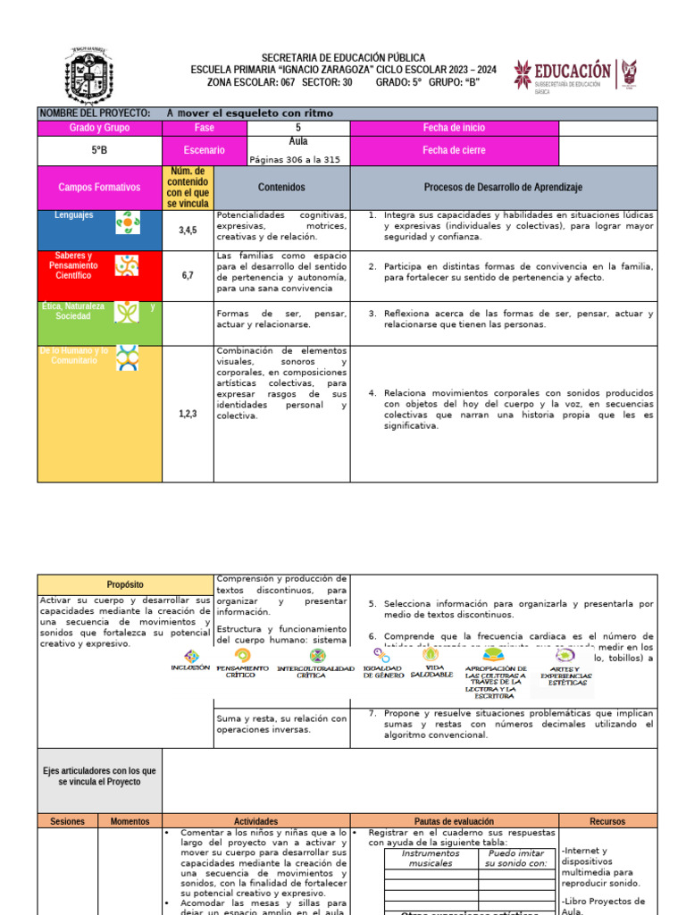 4° PROY. 2A Mover El Esqueleto Con Ritmo | PDF | Corazón | Ritmo
