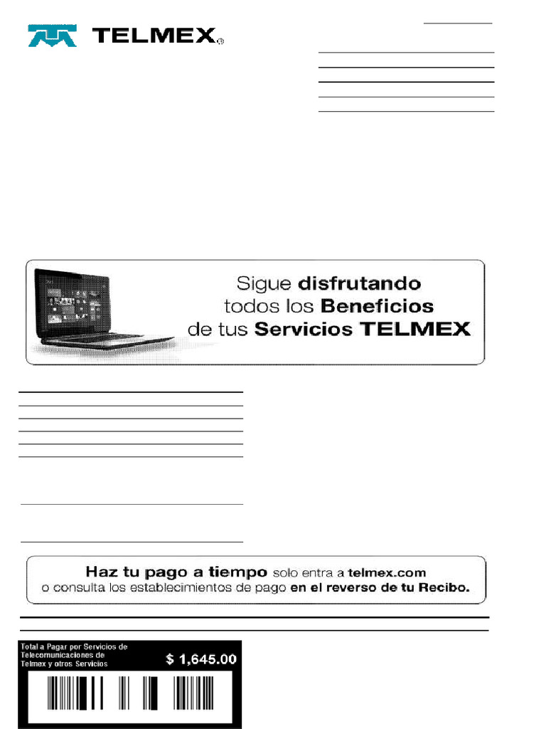 Recibo Telmex 1 | PDF
