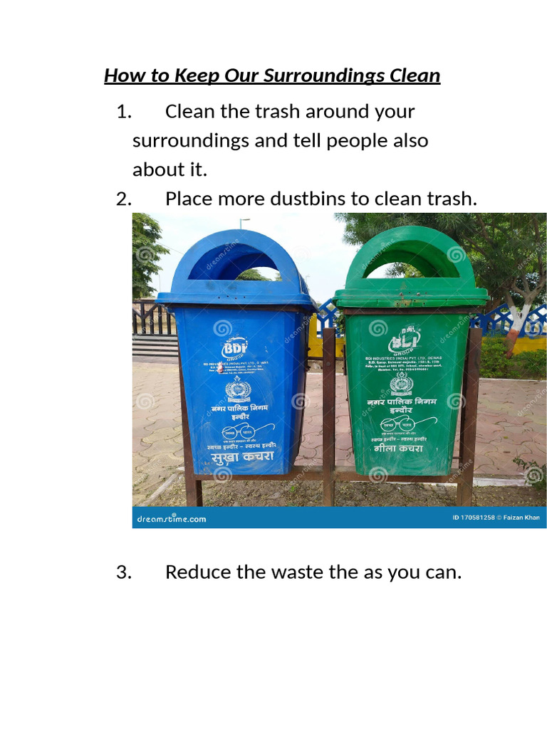How To Keep Our Surroundings Clean | PDF