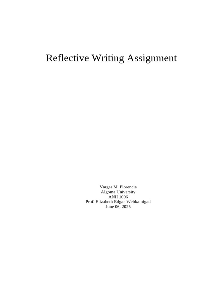 ANII-1006 Reflective Writing Assignment2-VargasM - Florencia | PDF ...