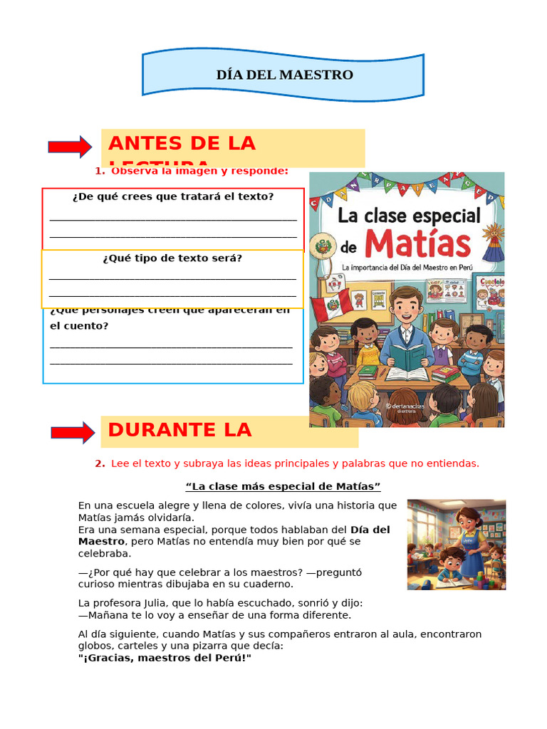 5.1 Ficha Día Del Maestro | PDF