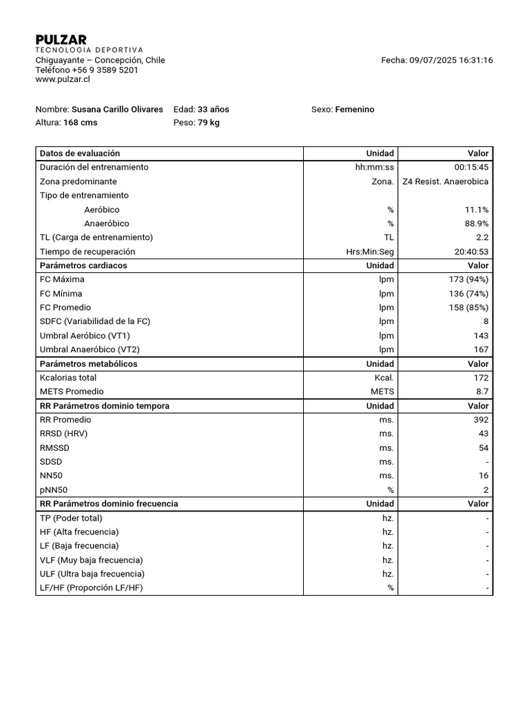 Informe | PDF | Ritmo cardiaco | Fisiología