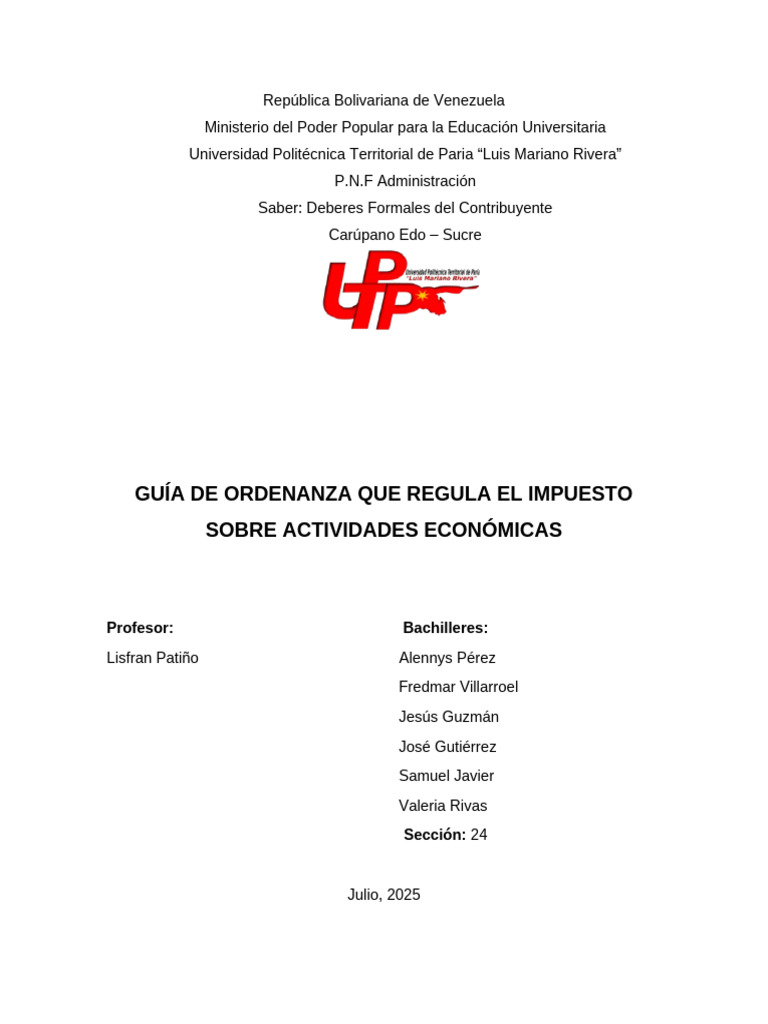 Ordenanza Que Regula El Impuesto Sobre Actividades Económicas | PDF | Impuestos | Sociedad de ...