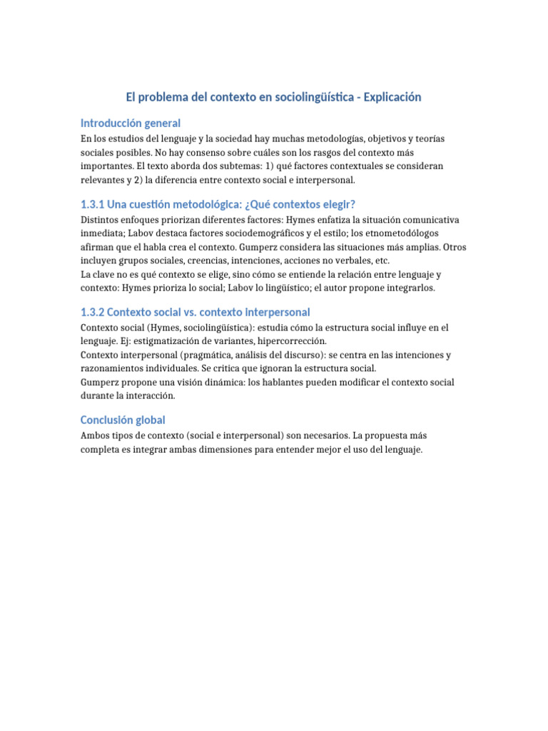 Problema Del Contexto Explicacion | PDF