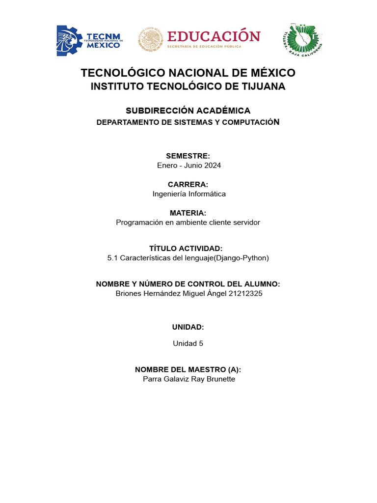 5.1 Características Del Lenguaje (Django-Python) | PDF | Software de la ...