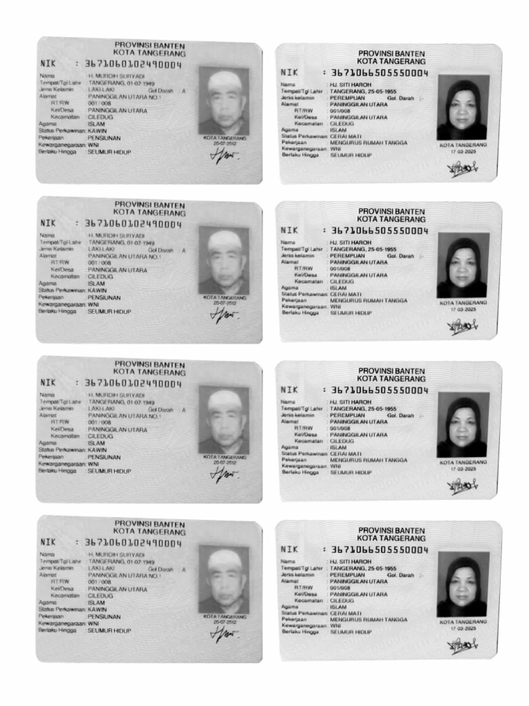 KTP Ibu Bapak Black and White | PDF