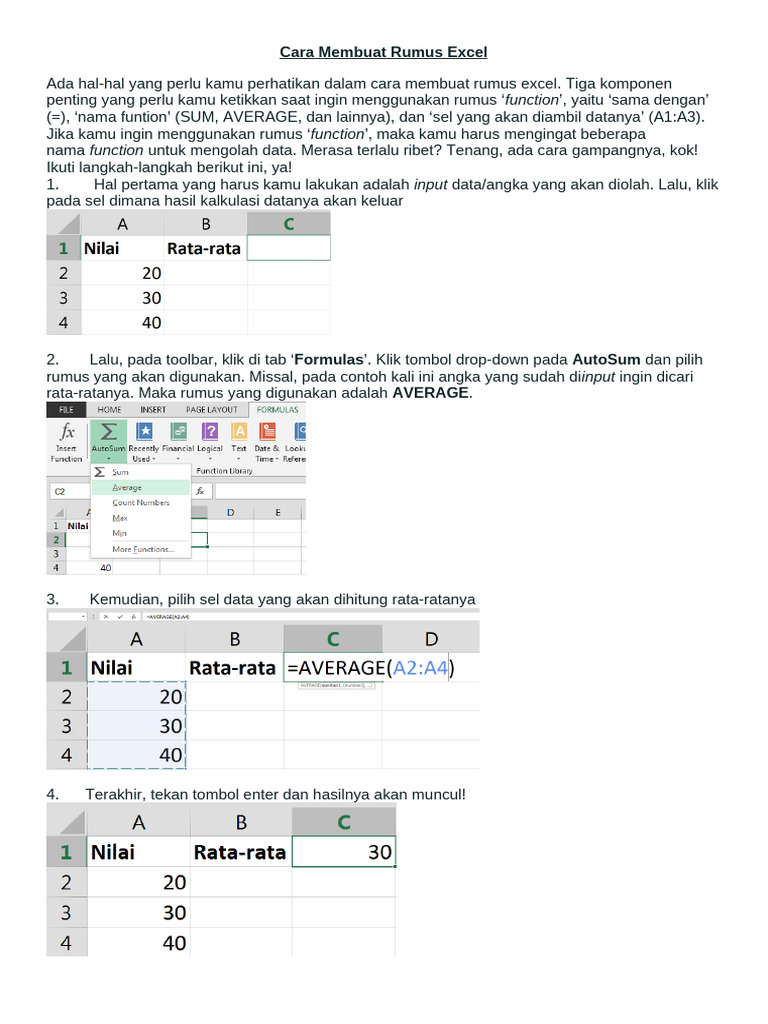 Panduan Membuat Rumus Excel | PDF