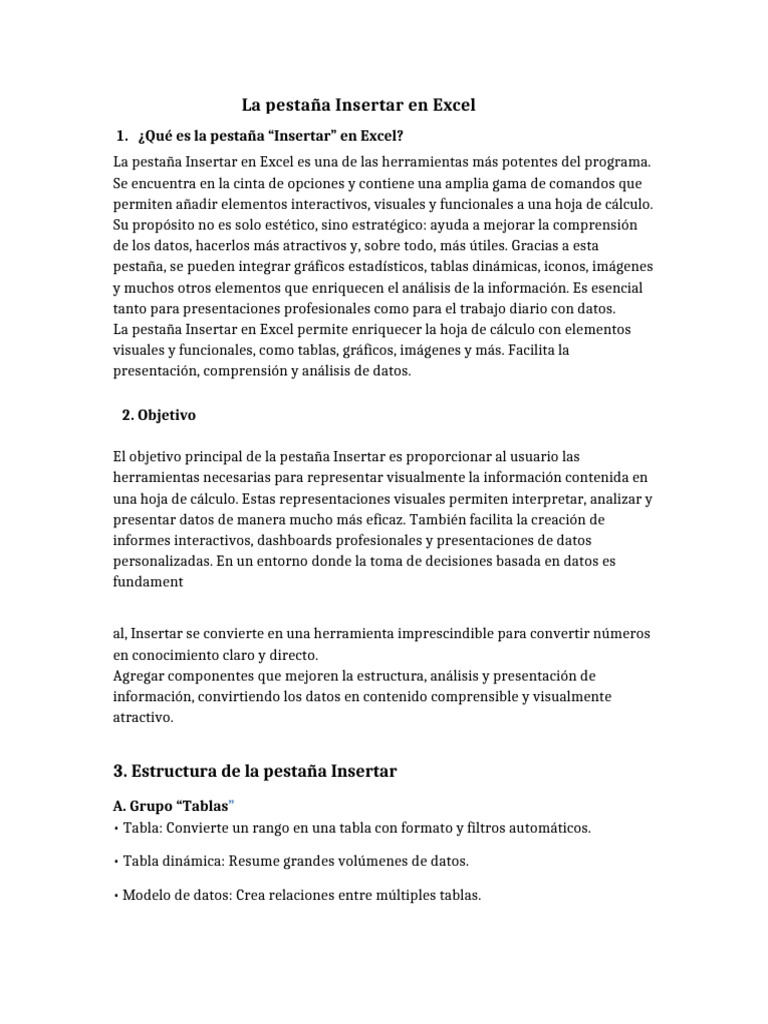 Pestaña Insertar Con Imagenes | PDF | Datos | Microsoft Excel