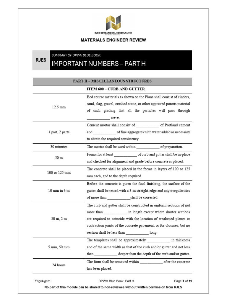 DPWH Blue Book Part H Overview | PDF | Concrete | Road Surface