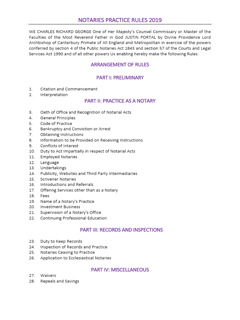 Notaries Practice Rules 2019 (Post Consultation) For Approval PDF | PDF | Notary Public | Lawyer