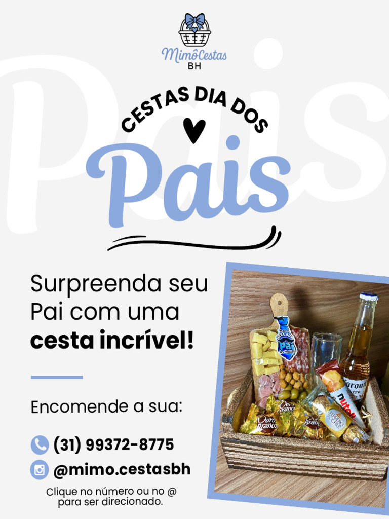 Cestas Dia Dos Pais PDF | PDF | Theobroma (gênero) | Chocolate