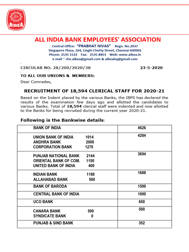 Recruitment of Clerical Staff - 2020-21 | PDF | Companies Of Asia ...