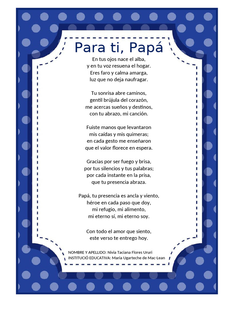 Poema a Papá: Amor y Gratitud | PDF