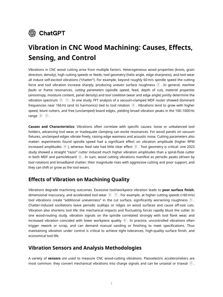 CNC Wood Machining Vibration Analysis | PDF | Accelerometer | Numerical ...