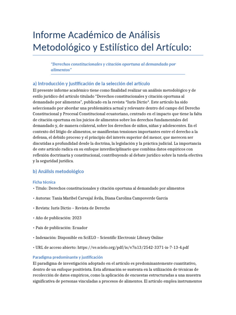Informe Analisis Metodologico Extenso Quevedo | PDF | Metodología de encuesta | Estadísticas