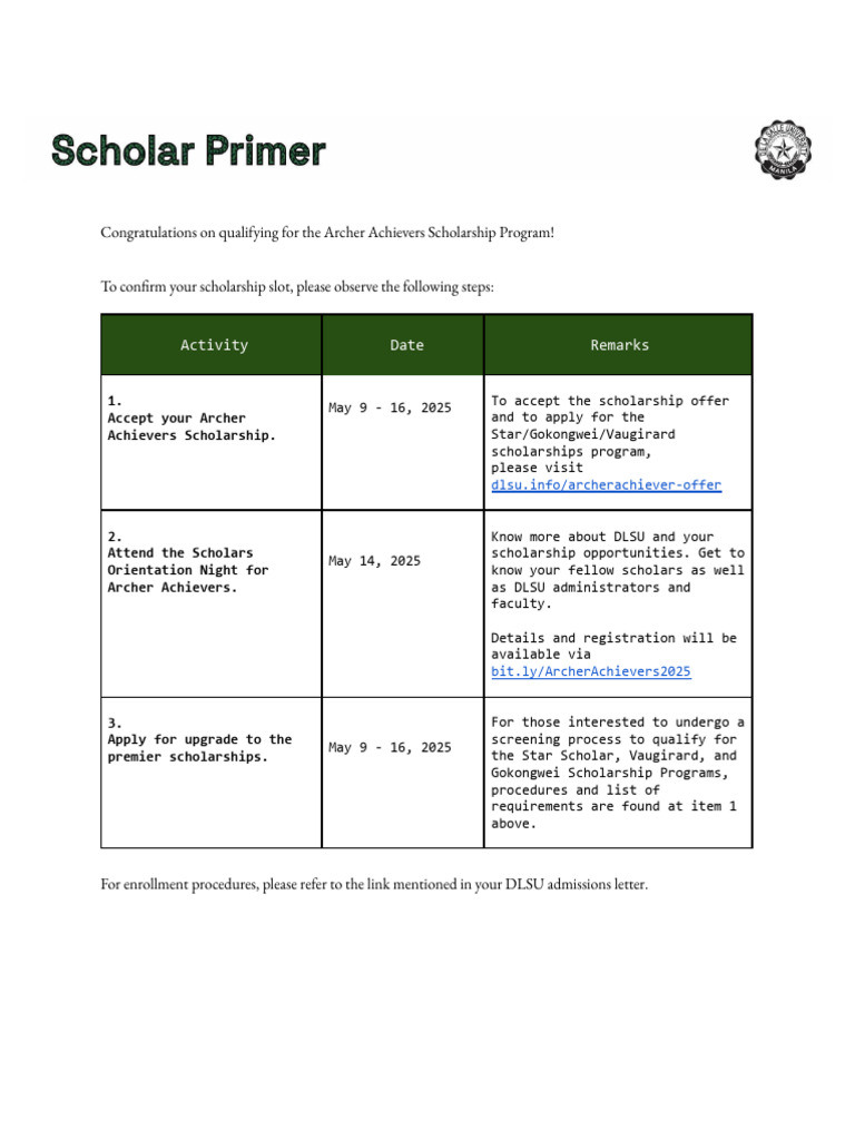 Archer Achievers Primer ID125 | PDF