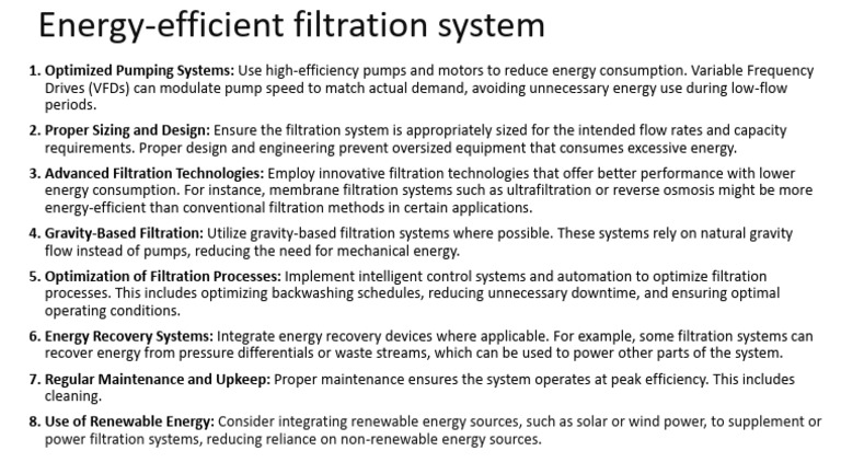 Energy-Efficient Filtration Solutions | PDF