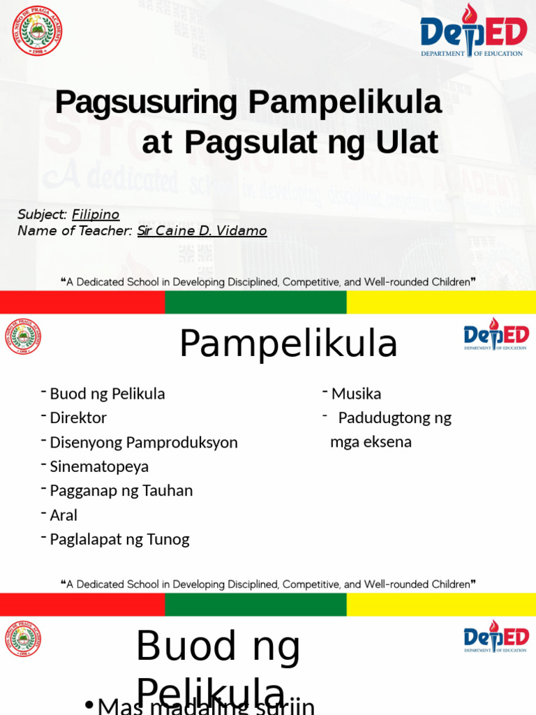 Grade 6 Pagsusuring Pampelikula at Pagsulat NG Ulat | PDF