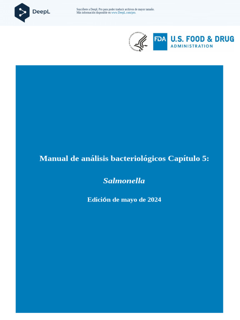BAM Ch5 Salmonella May2024 06032024 Es | PDF | Salmonela | Leche
