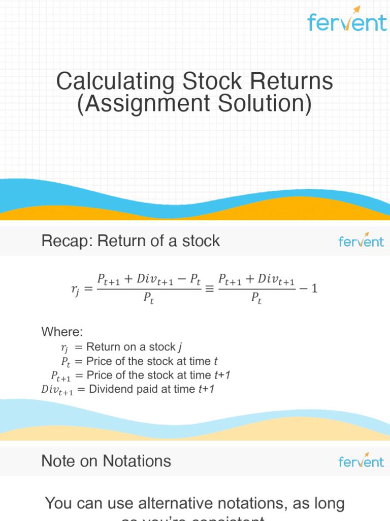 Calculating+Stock+Returns+ (Applied) + +Assignment+Solutions | PDF | Private Sector | Stock Market
