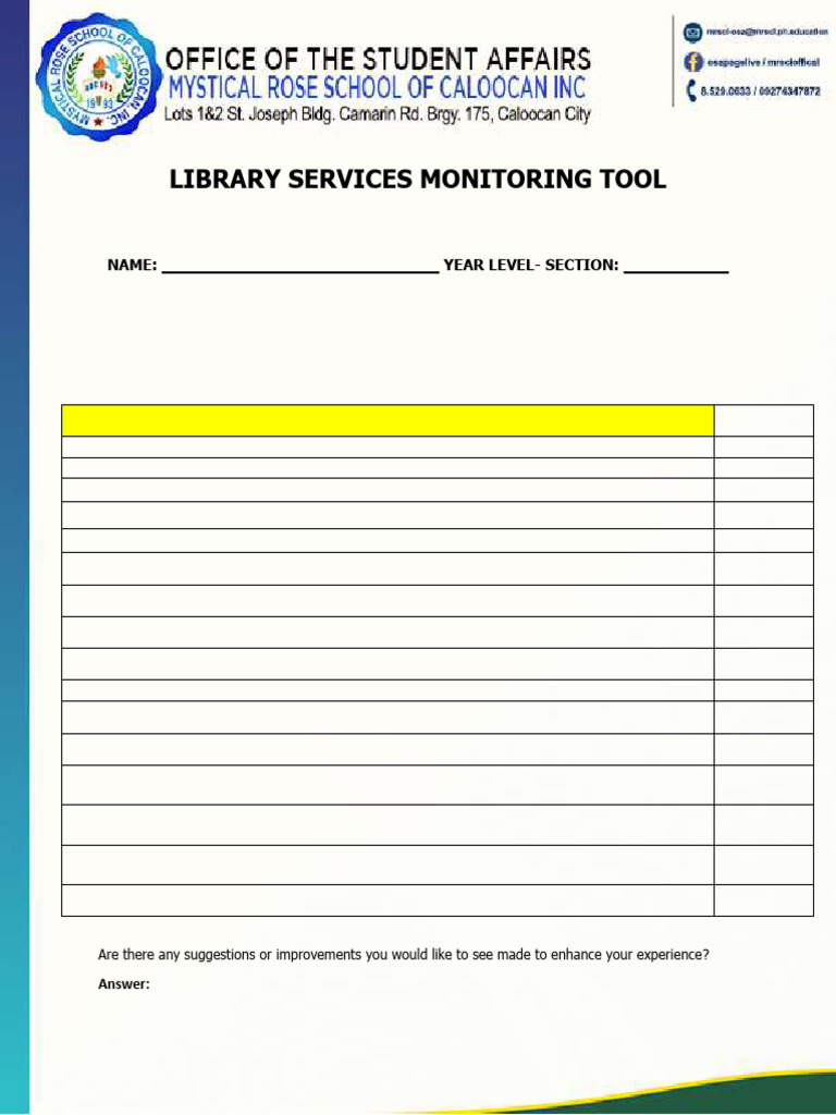 Library Services Evaluation Form | PDF