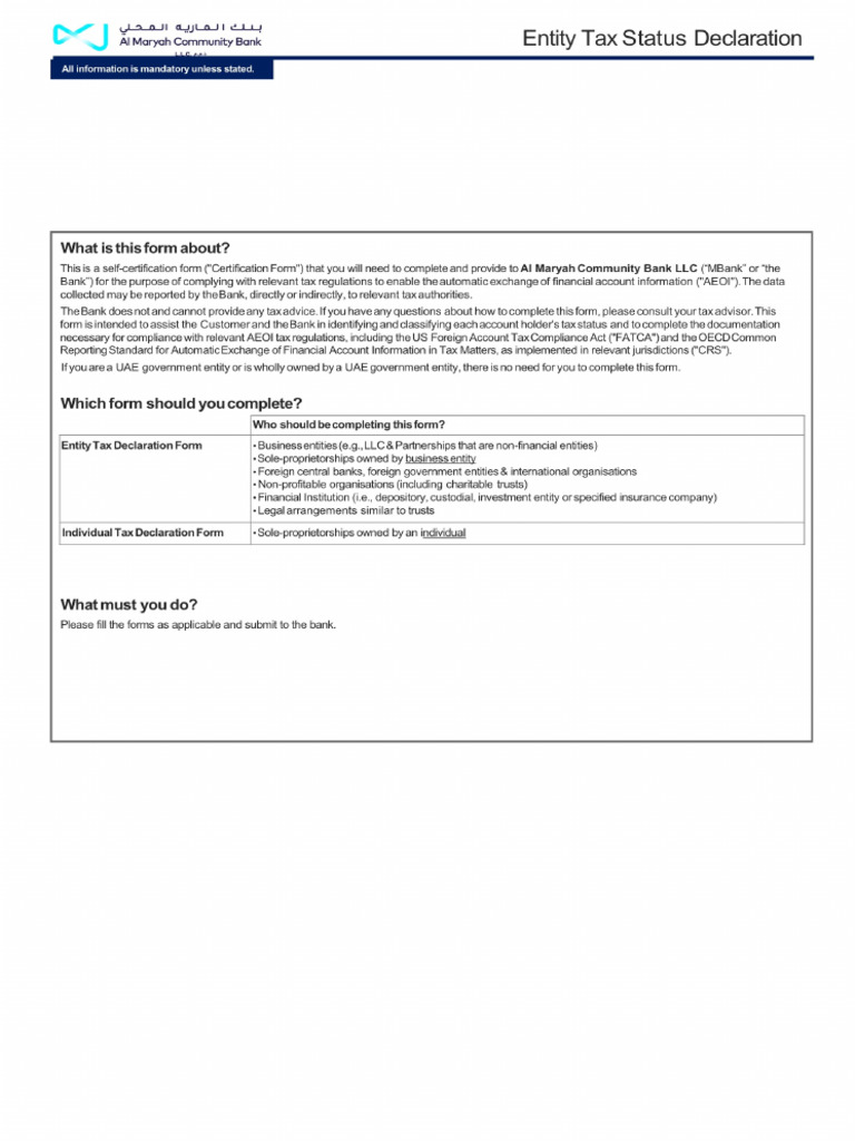 Entity Fatca PDF | PDF