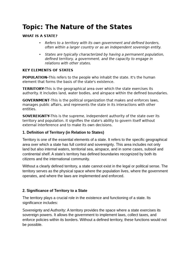 The Nature of The States Report | PDF | State (Polity) | Philippines