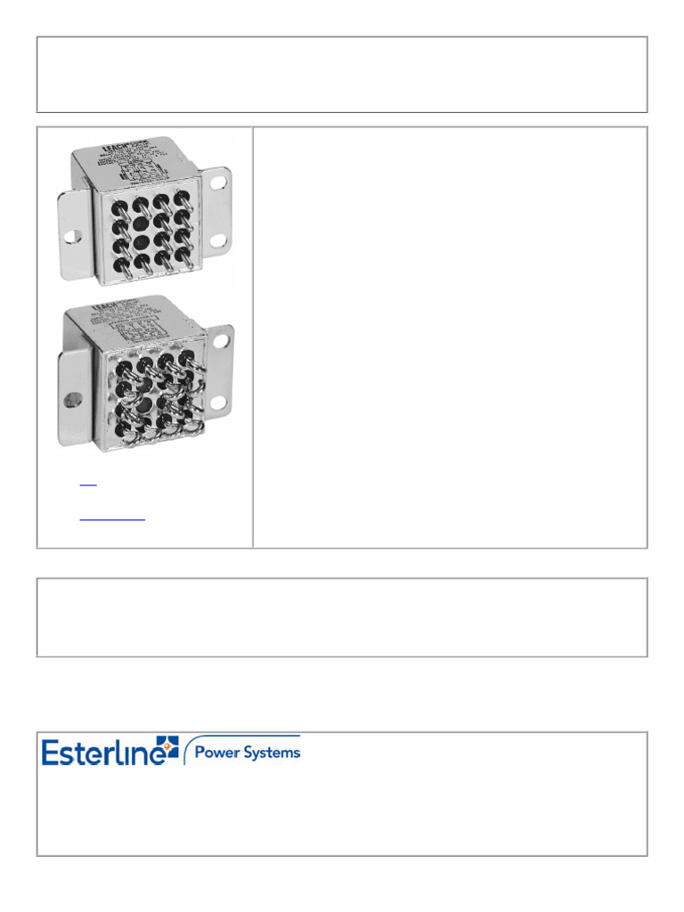 TDH-8080/8081 Mil-Spec Relays Data Sheet | PDF | Resistor | Relay