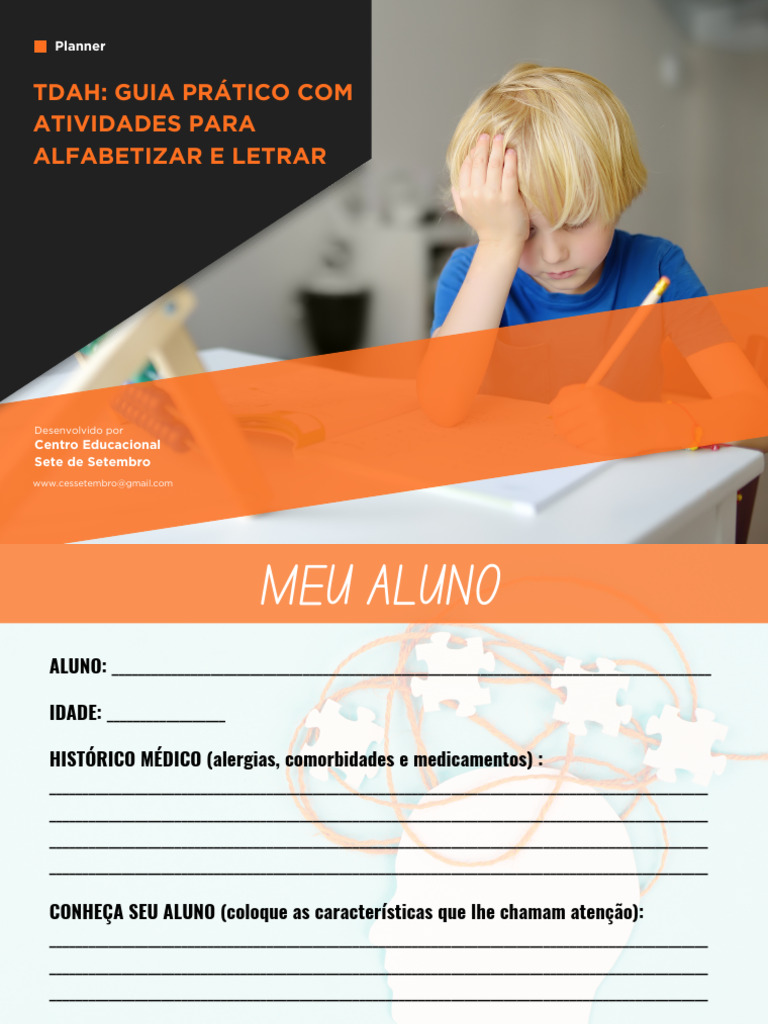 Tdah Guia Pratico Com Atividades para Alfabetizar e Letrar Planner | PDF