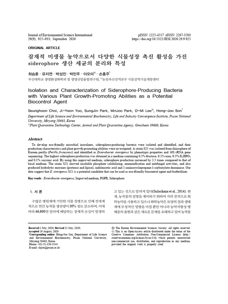 Isolation and Characterization of Siderophore-Producing Bacteria With ...