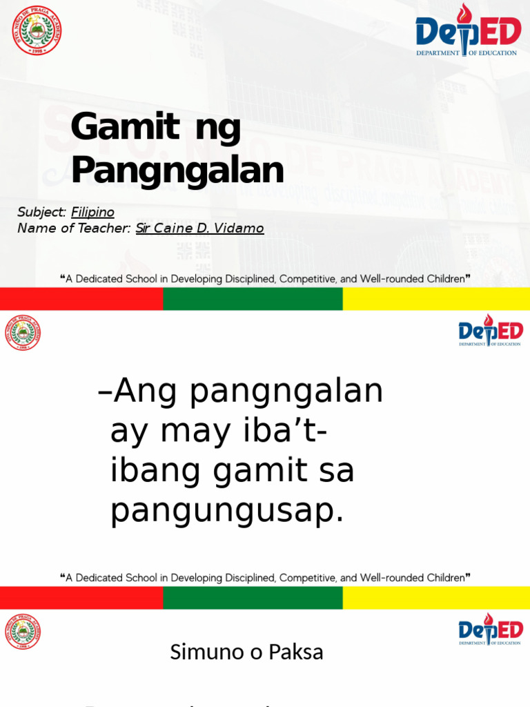 Gamit NG Pangngalan | PDF
