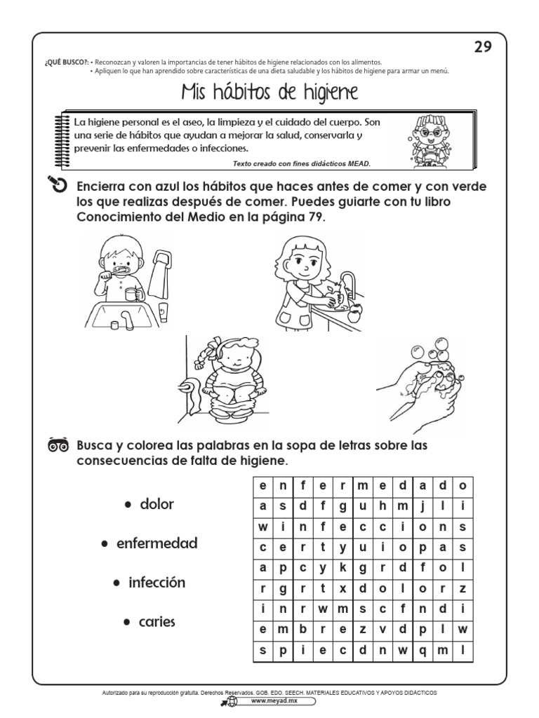 Hábitos de Higiene para Niños | PDF | Higiene | Enfermedades y ...
