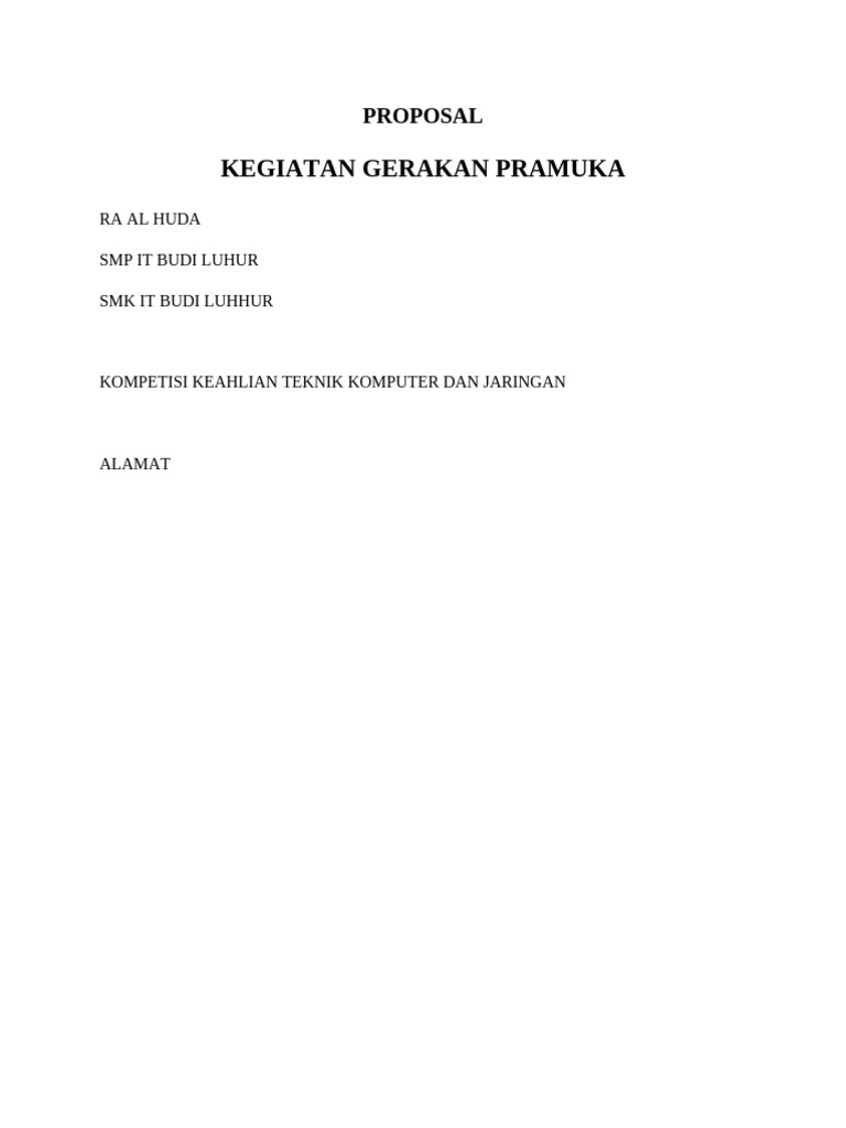 Proposal Kegiatan Gerakan Pramuka | PDF