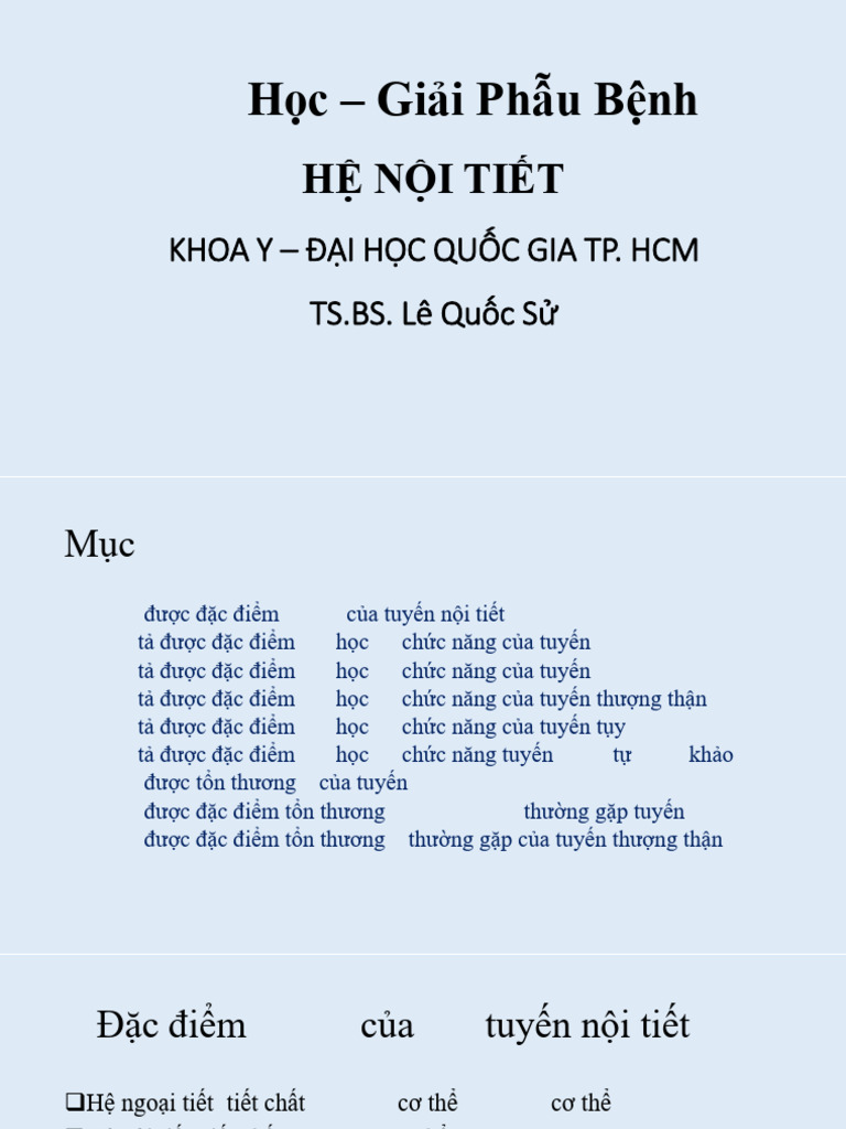 Mô Học - GPB Hệ Nội Tiết 2024 | PDF