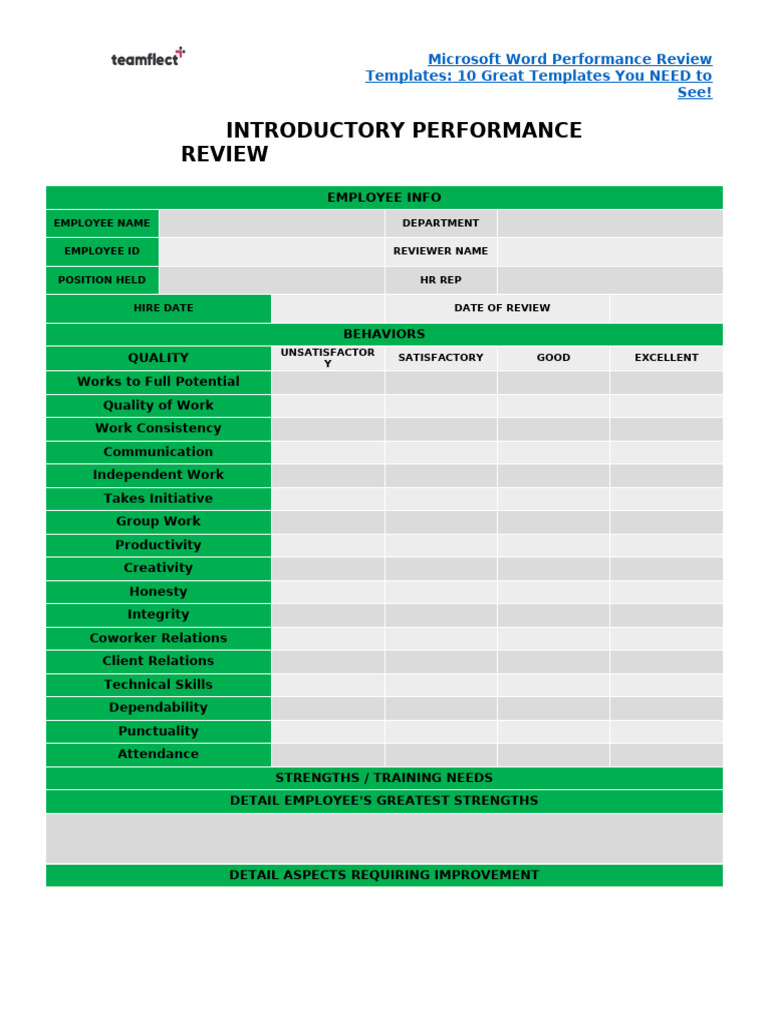 Introductory Performance Review | PDF