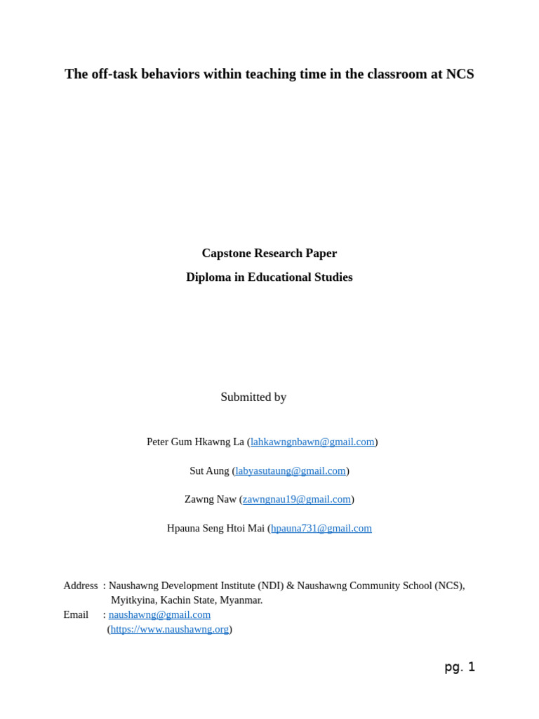 Final Paper of Capstone Research | PDF | Survey Methodology | Teachers