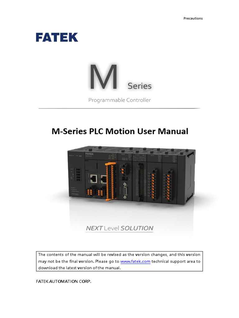 06 M PLC Motion User Manual en | PDF | Specification (Technical Standard) | Programmable Logic ...